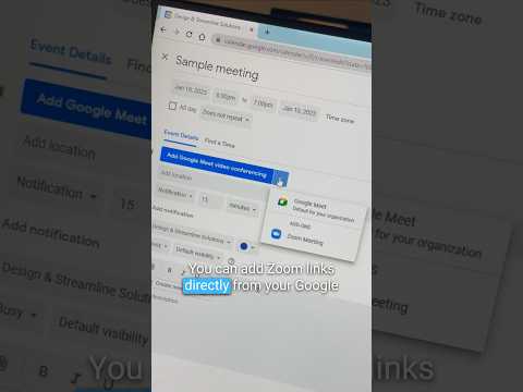 Book Zoom Meetings from Google Calendar