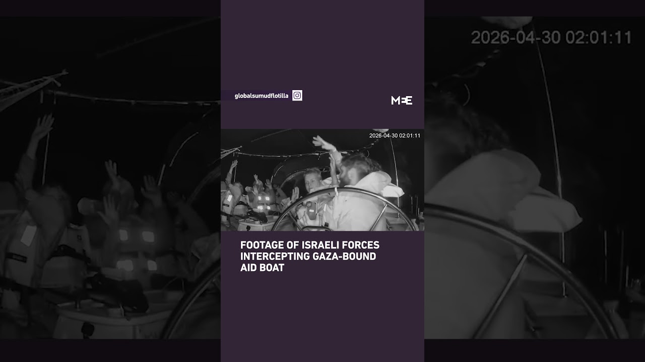 Footage shows Israeli forces intercepting Gaza-bound aid boat