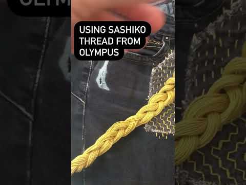Fixing a hole in jeans with laizy daisy stitch