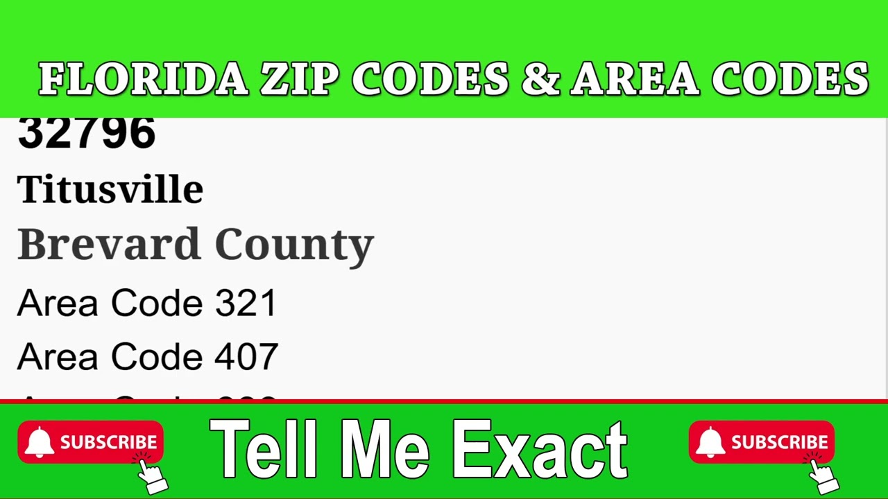 Titusville Zip Code and Area Code