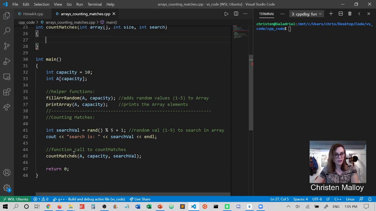 Arrays: Counting Matches