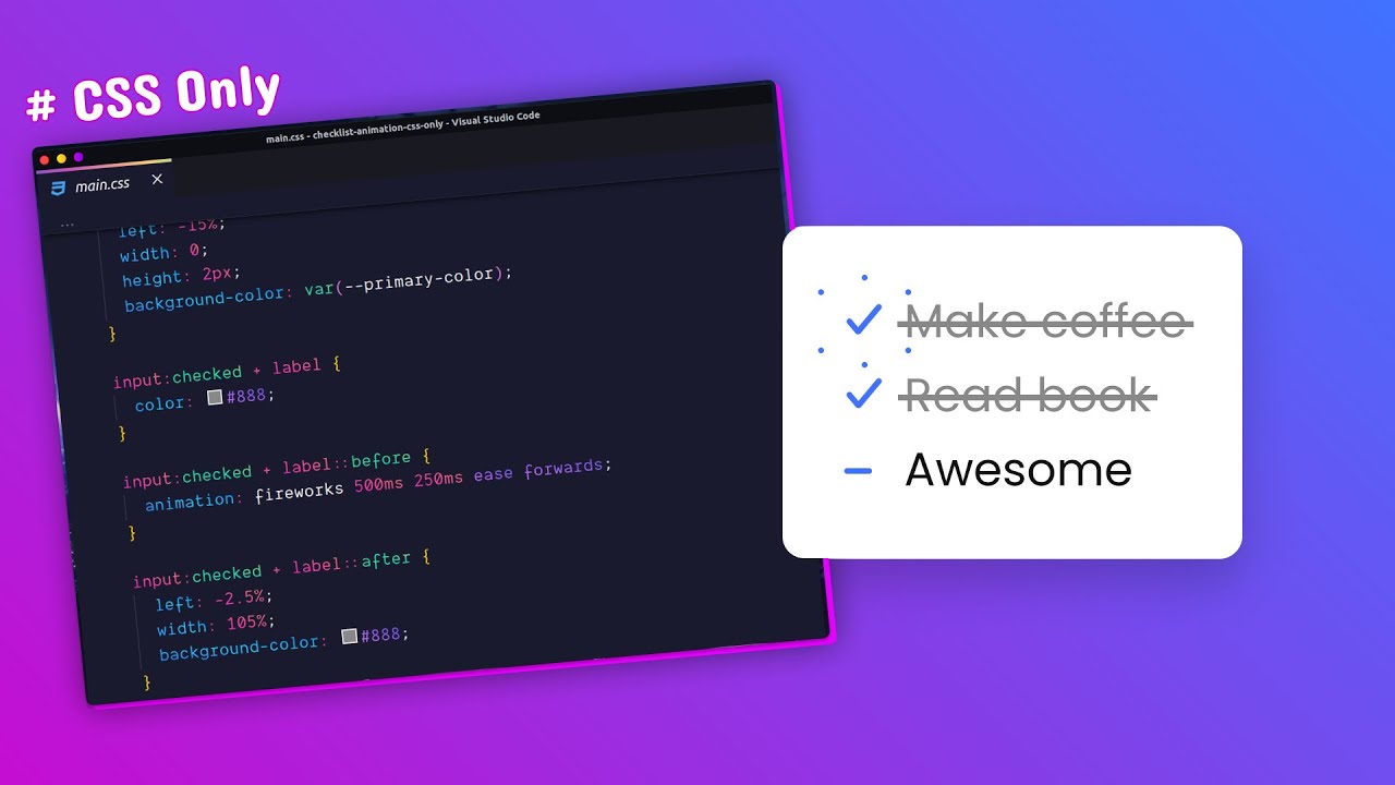 How To Make A Checklist Animation CSS ONLY IN 10 MINUTES!