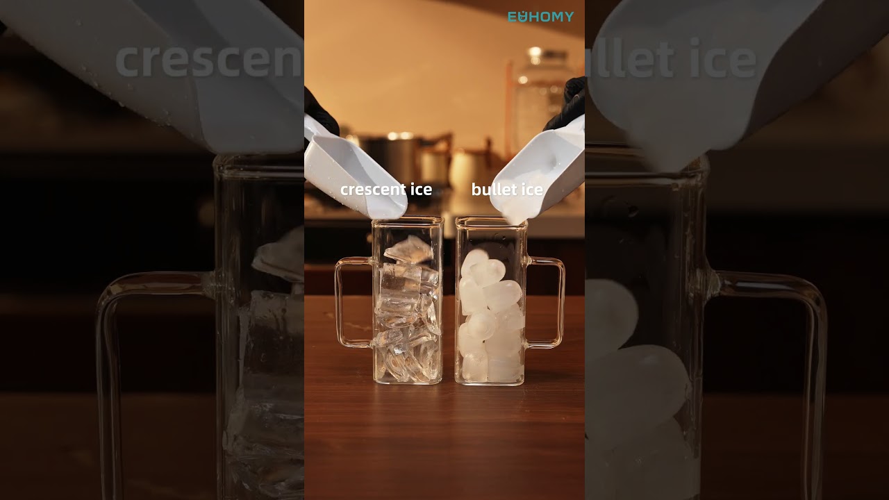 What is the difference between these two types of ice cubes?#euhomy #ice #icemaker #crescentice