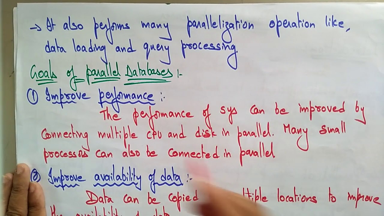 Parallel Databases in Distributed database | Distributed  Systems | Lec-74 | Bhanu Priya
