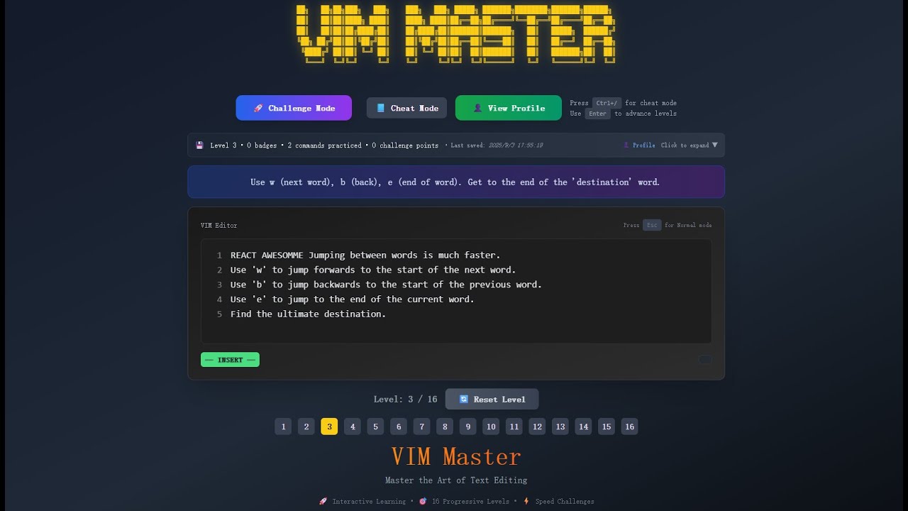 VIM Master: A Game That Teaches You to Edit Like a Power User