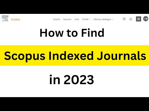 How to find Scopus indexed Journals in 2023
