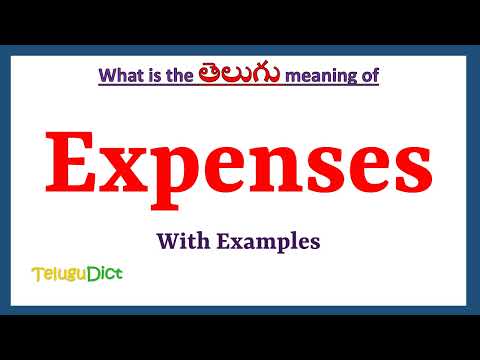 Expenses Meaning in Telugu | Expenses in Telugu | Expenses in Telugu Dictionary |