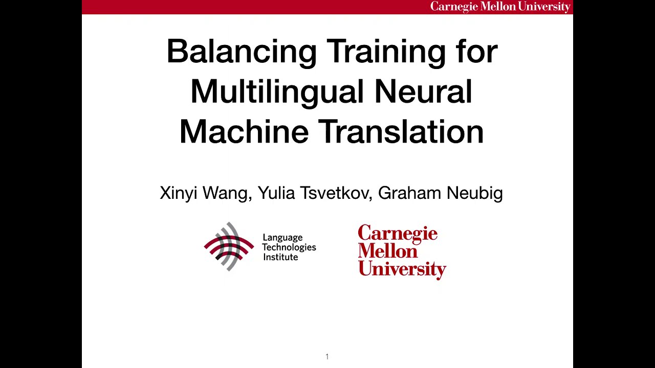 Balancing Training for Multilingual Neural Machine Translation