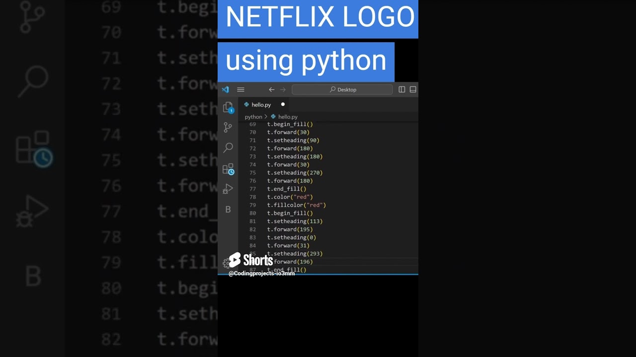 Netflix logo using python turtle #coding #pythonturtle #shortfeed  #shorts #pythonprograms