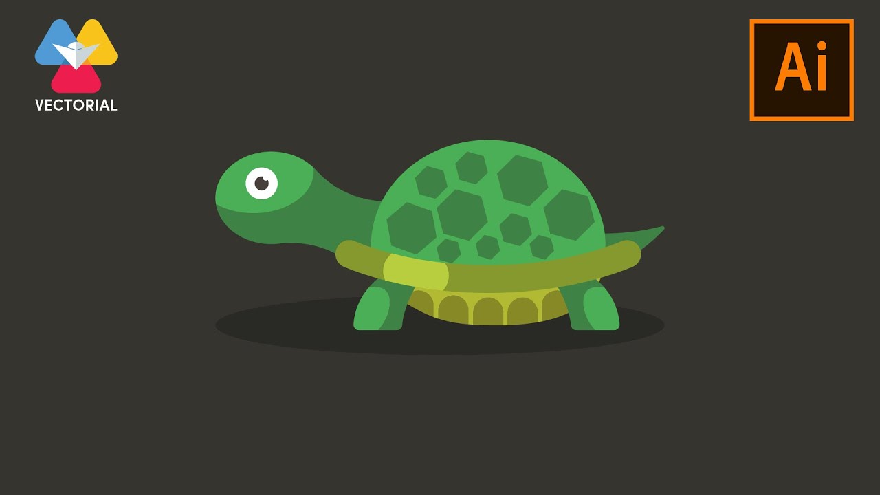 Flat turtle tutorial in adobe illustrator