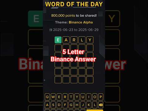 Binance Today 5 Letter Word Of The Day Answer | binance wodl today answer |#binance #wodlanswer