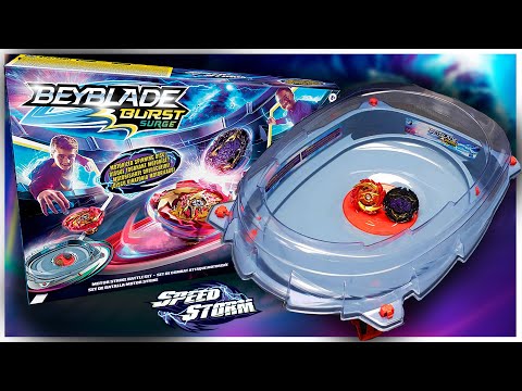 NEW SPEEDSTORM Motor Strike Battle Set MOTORIZED STADIUM! Beyblade Burst Surge Review Unboxing