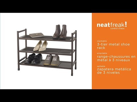 5045 neatfreak Stackable 3-Tier Metal Shoe Rack assembly instructions