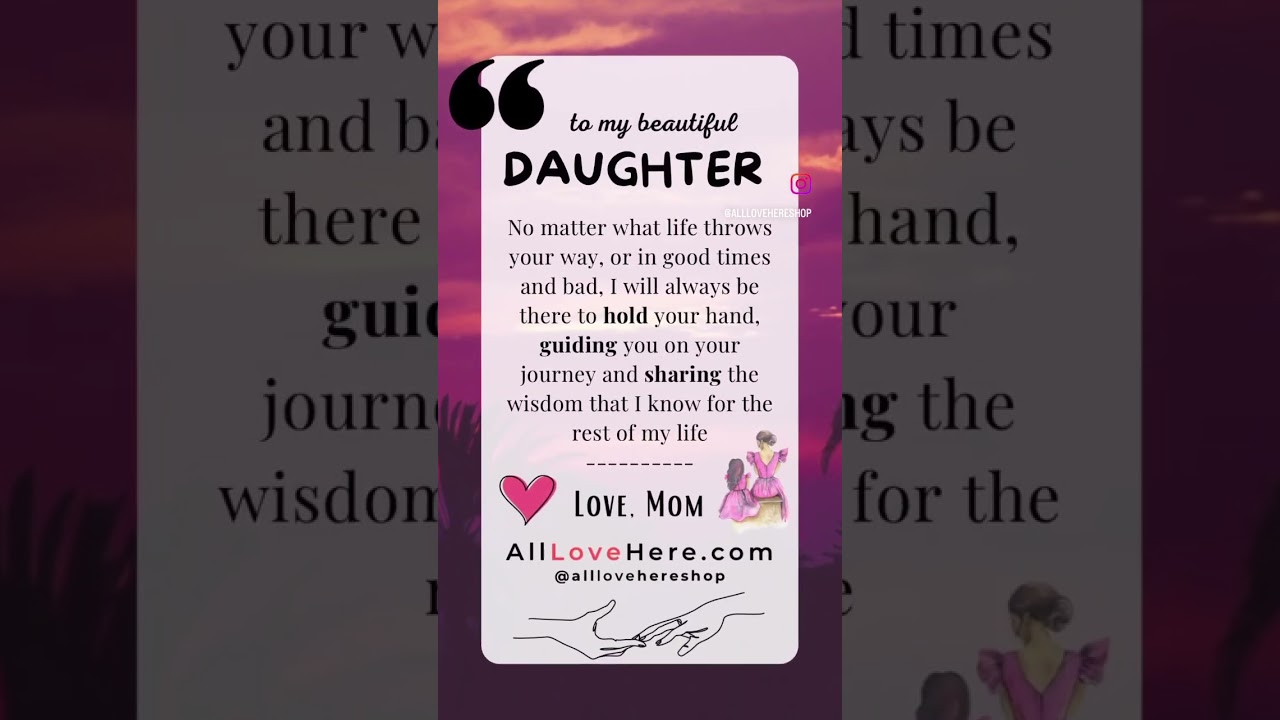 All Love Here - To My Daughter Quotes #beautiful #daughter #daughters #wedding #mother