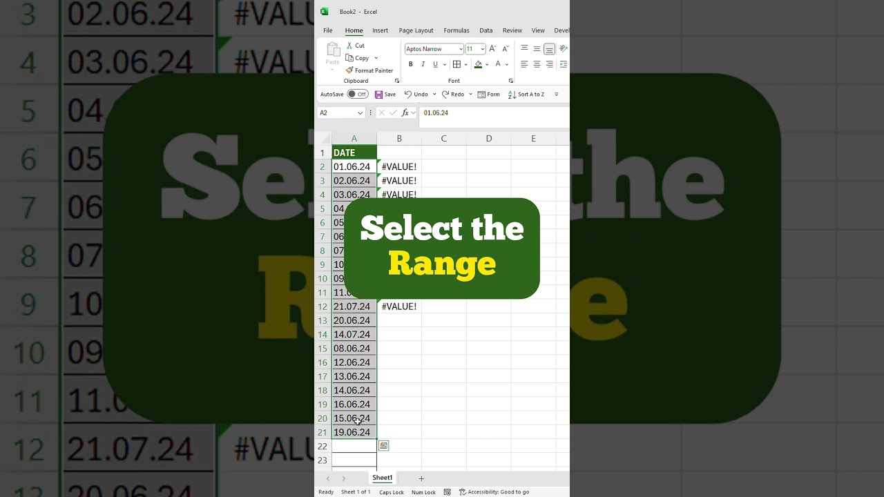 Quick Fix for Wrong Date Format in Excel | Convert Dots to Hyphens in Seconds! #excelhacks #excel