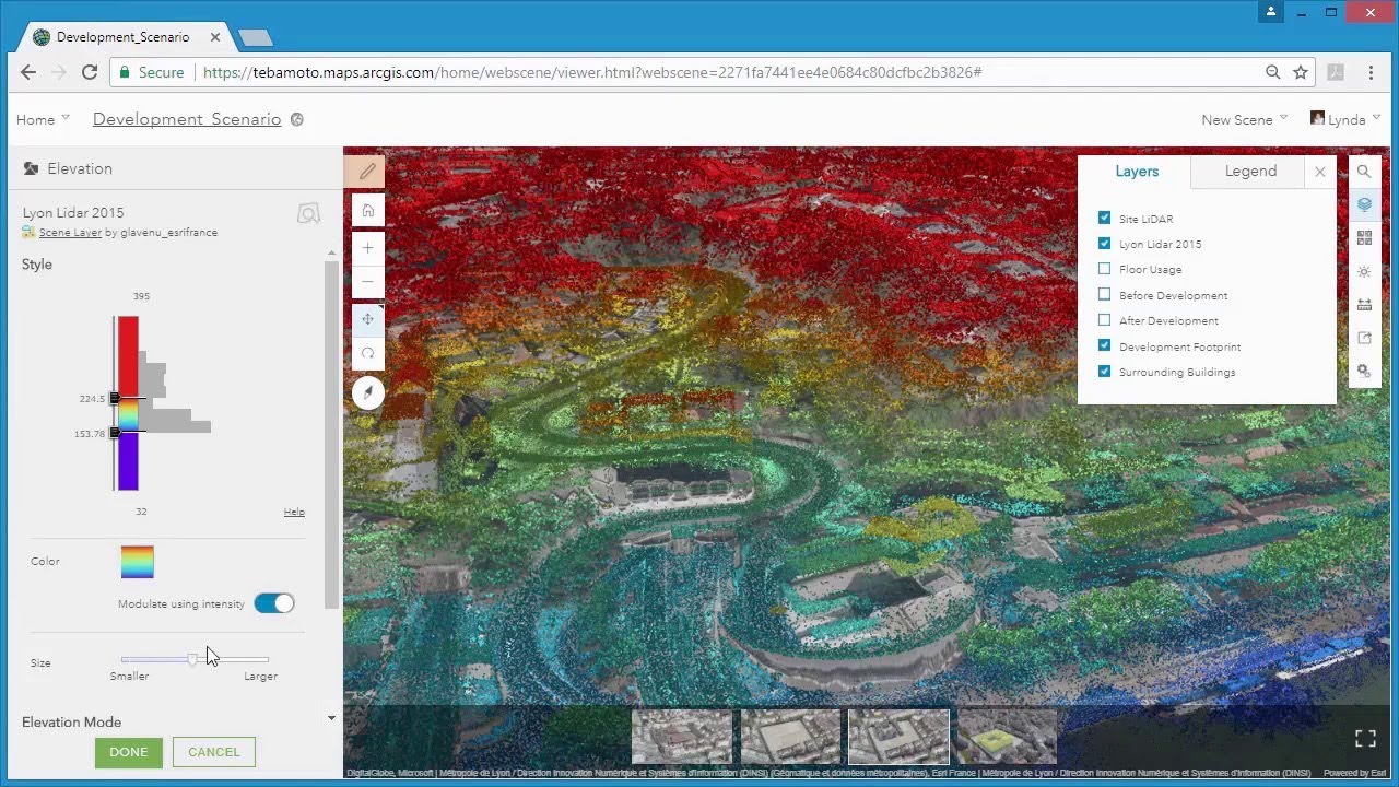 Using Point Cloud Scene Layers in a Web Scene