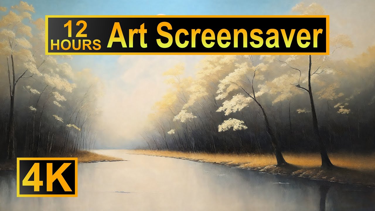 Minimalist Landscape Painting | Art screensaver for TV 4K | Art slideshow no music