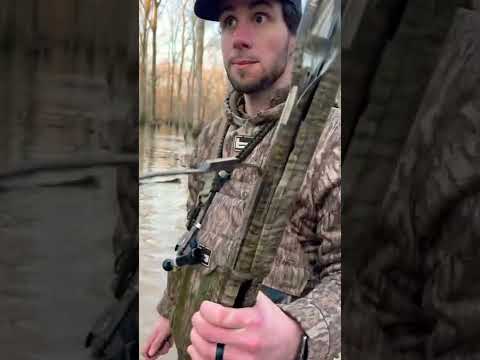 Shotgun blows up while duck hunting.