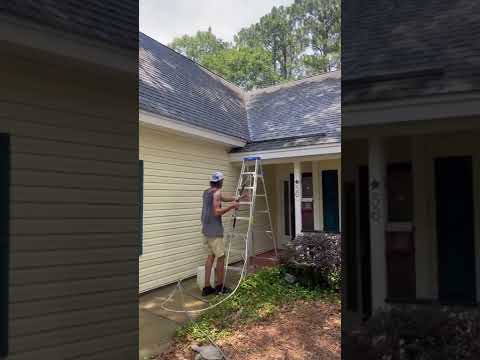 Approach a roof wash with a x-jet