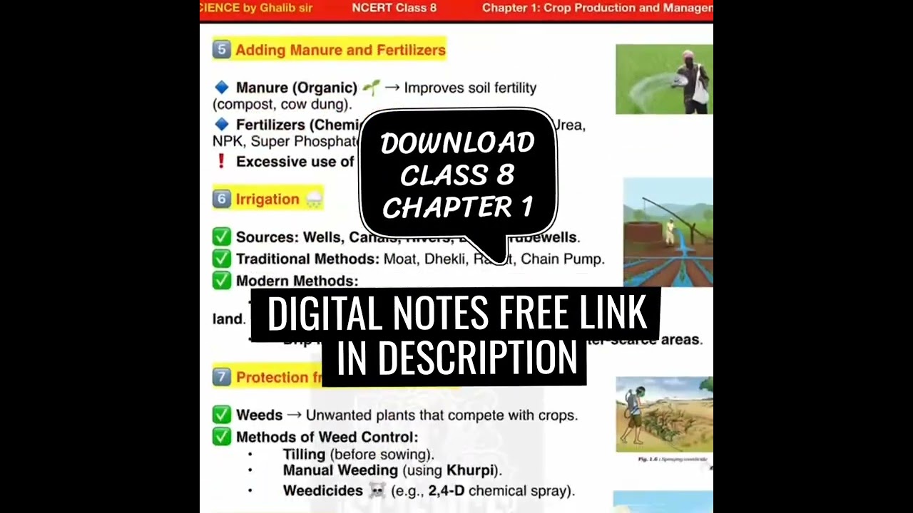 class 8 science chapter 1 crop production and management notes | ncert science