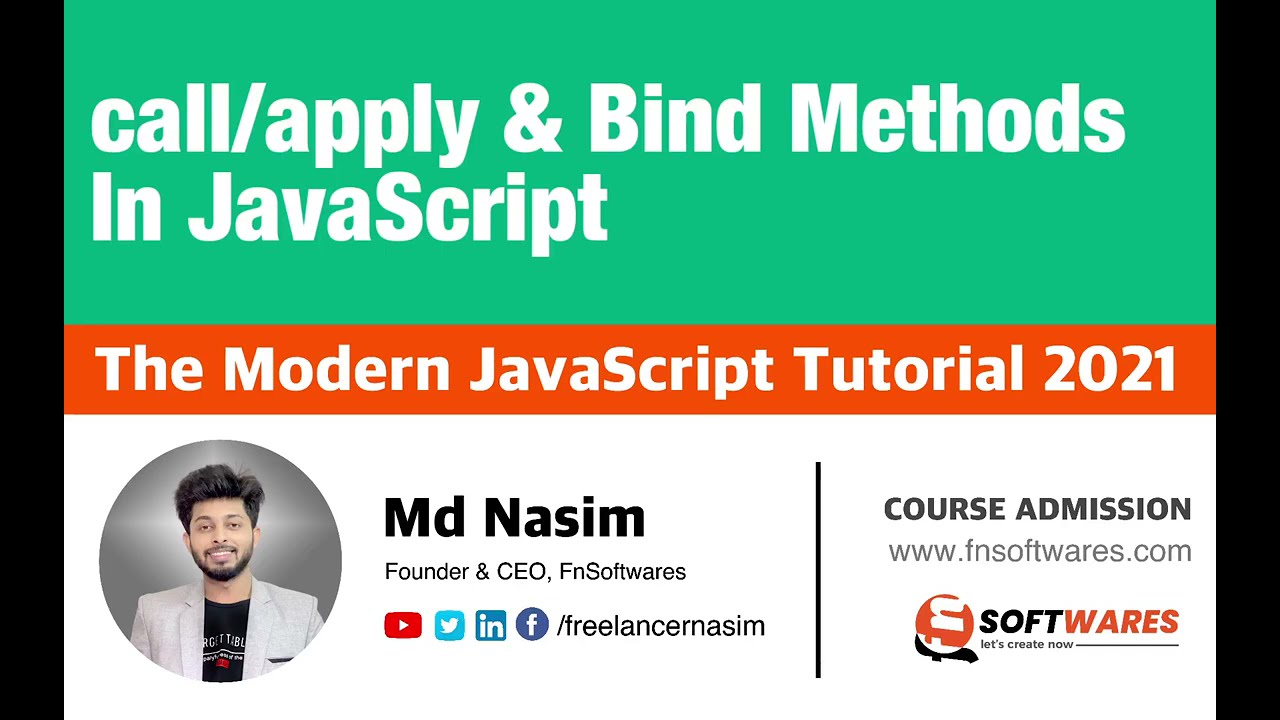 032 | call, apply & bind Methods | The Modern JavaScript Tutorial