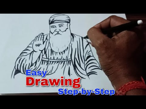 How to draw Guru Nanak Dev Ji | Guru Nanak Drawing very easy step by step