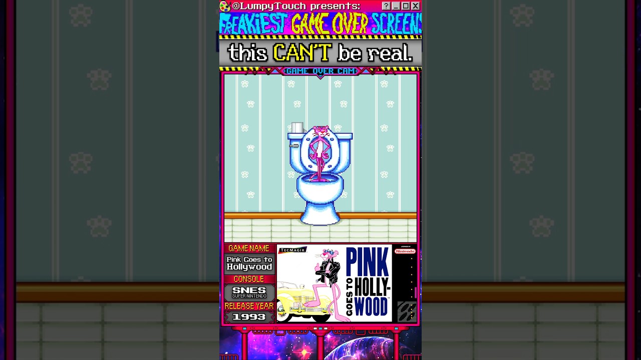 Freakiest GAME OVER Screens: Pink Goes to Hollywood