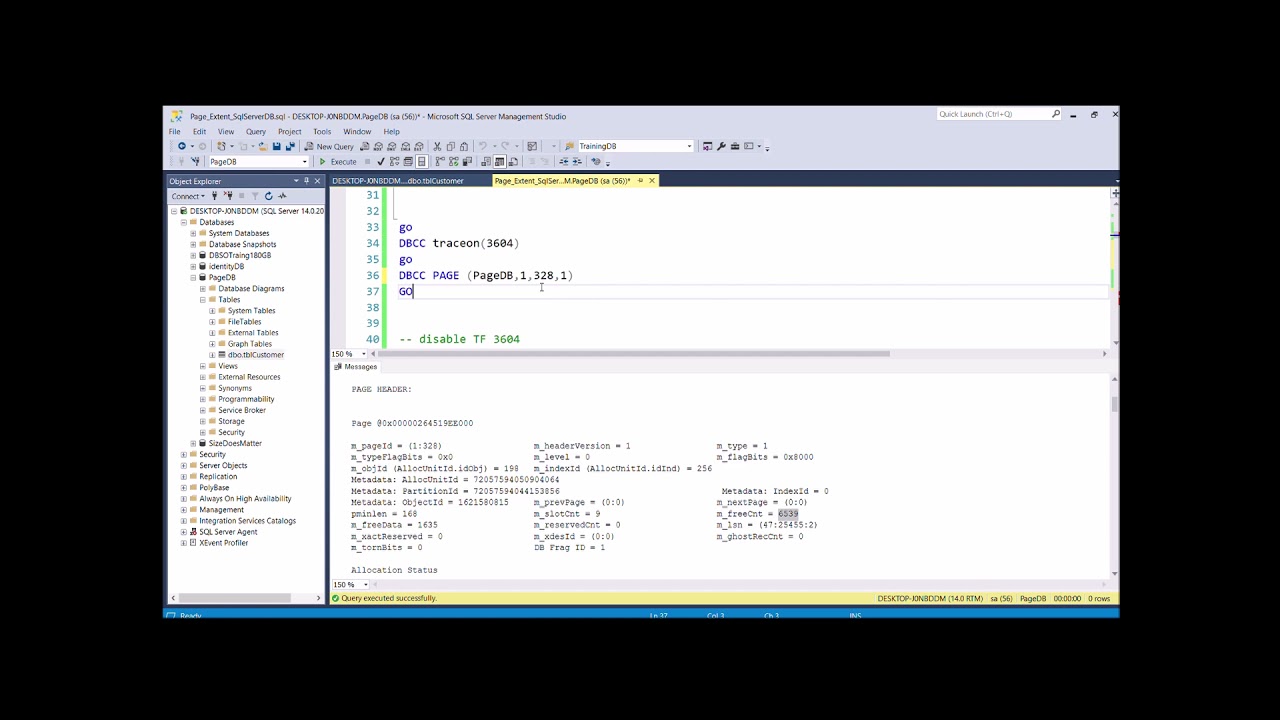Pages and Extents are the internal basic structure of SQL Server