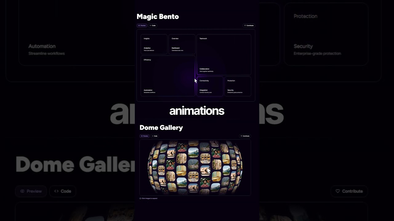 ReactBits.Dev is a free React-based UI component library you can use to levelup your website designs