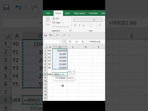 Internal Rate of Return (IRR) - Excel