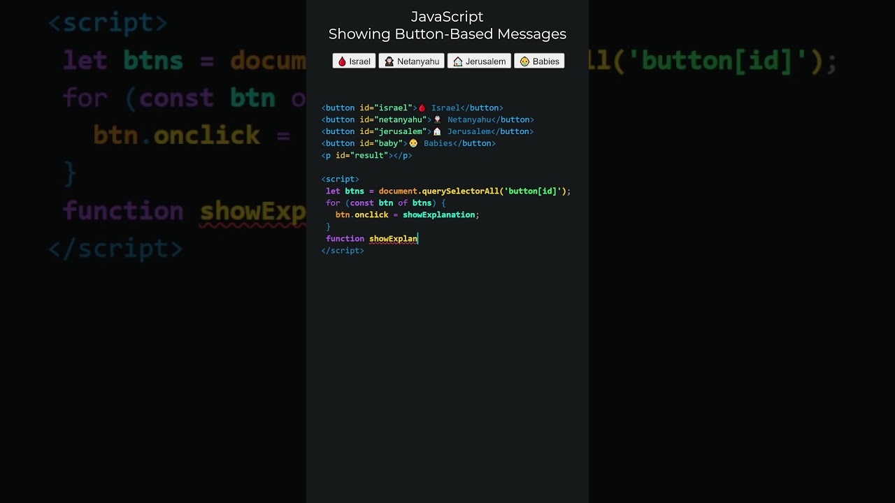 JavaScript · Showing Button-Base Messages