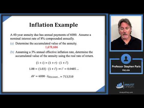 Inflation Example #1 (SOA Exam FM – Financial Mathematics – Module 4, Section 1, Example 1)