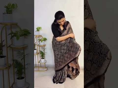 Rs 3000 ajrakh handblock natural colour modal saree for order WhatsApp 7567511414 #kutchcraftshop