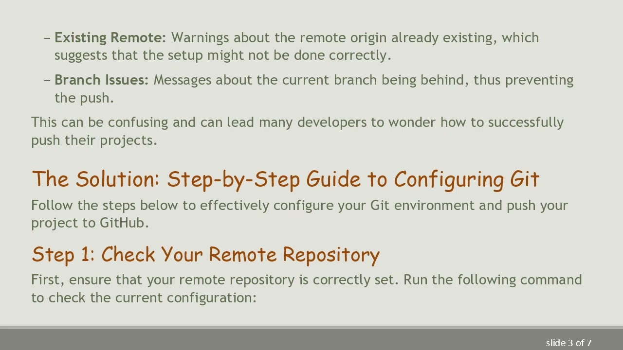 How to Properly Configure Git to Push Your Existing Project to GitHub