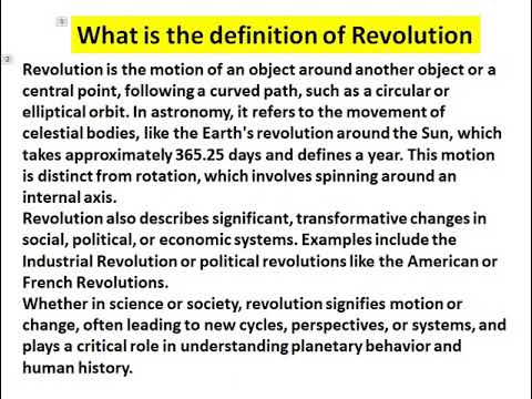 what is the definition of revolution