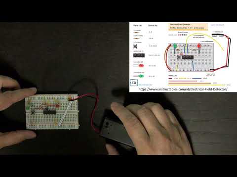 Electrical field detection using CD4017 Decade counter