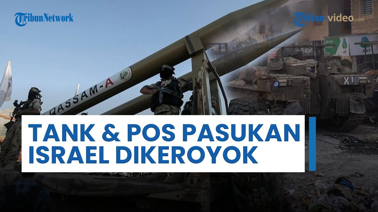 Israel Dikeroyok, 2 Tank IDF Meledak Digempur Roket Yasin-105 Hamas ...
