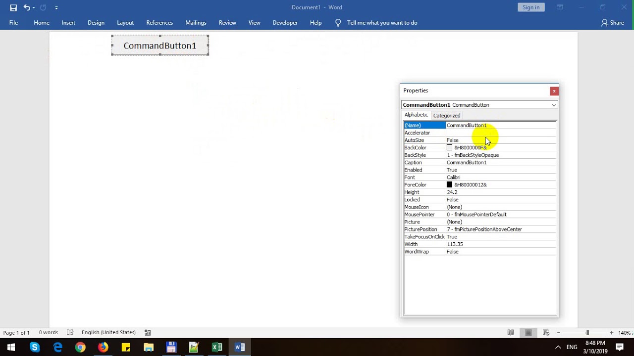 Enable the Developer Tab in Word 2019