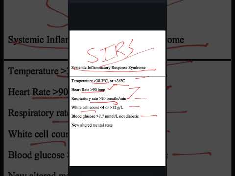 Criteria for systematic inflammatory Response Syndrome (SIRS) Rapid review #medicine #surgery #gynae