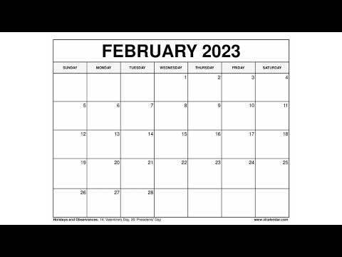 February 2023 Calendar Printable Templates with Holidays – VL Calendar