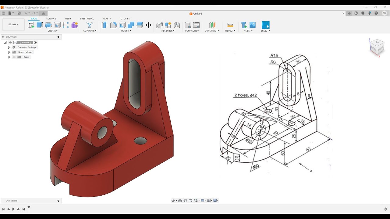 Fusion360 Part Modeling Tutorial-174. #design #3dmodeling #modelingtutorial #engineering#fusion360
