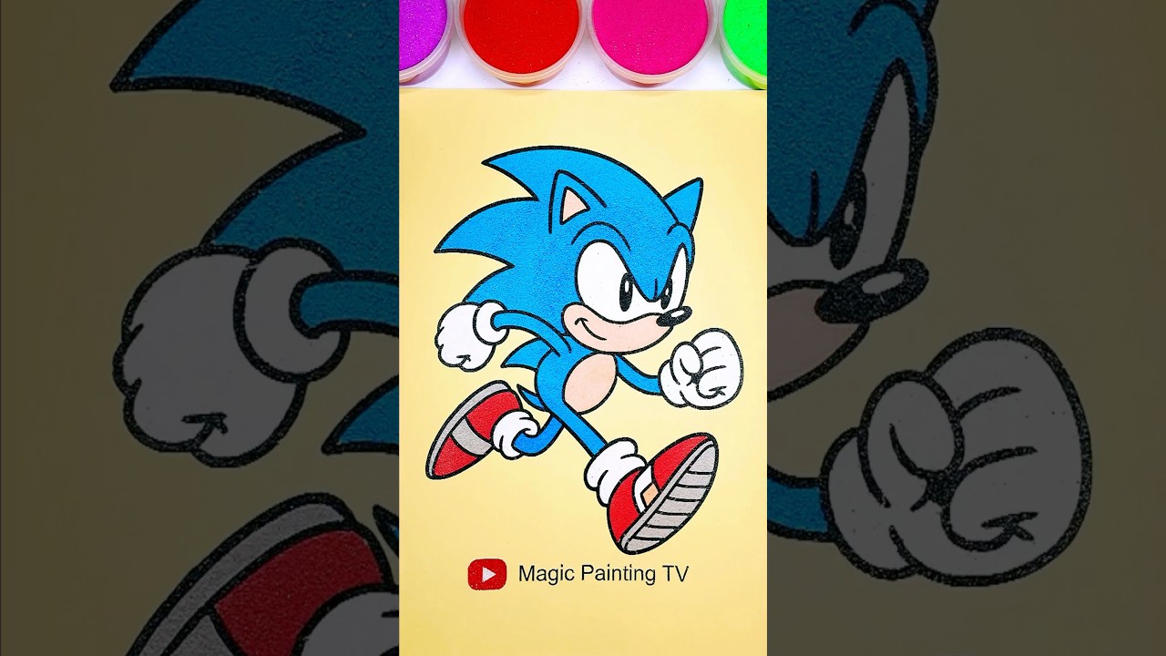 Sonic The Hedgehog #trending #cartoon #sonicthehedgehog #forkids #kidsart #magicpaintingtv