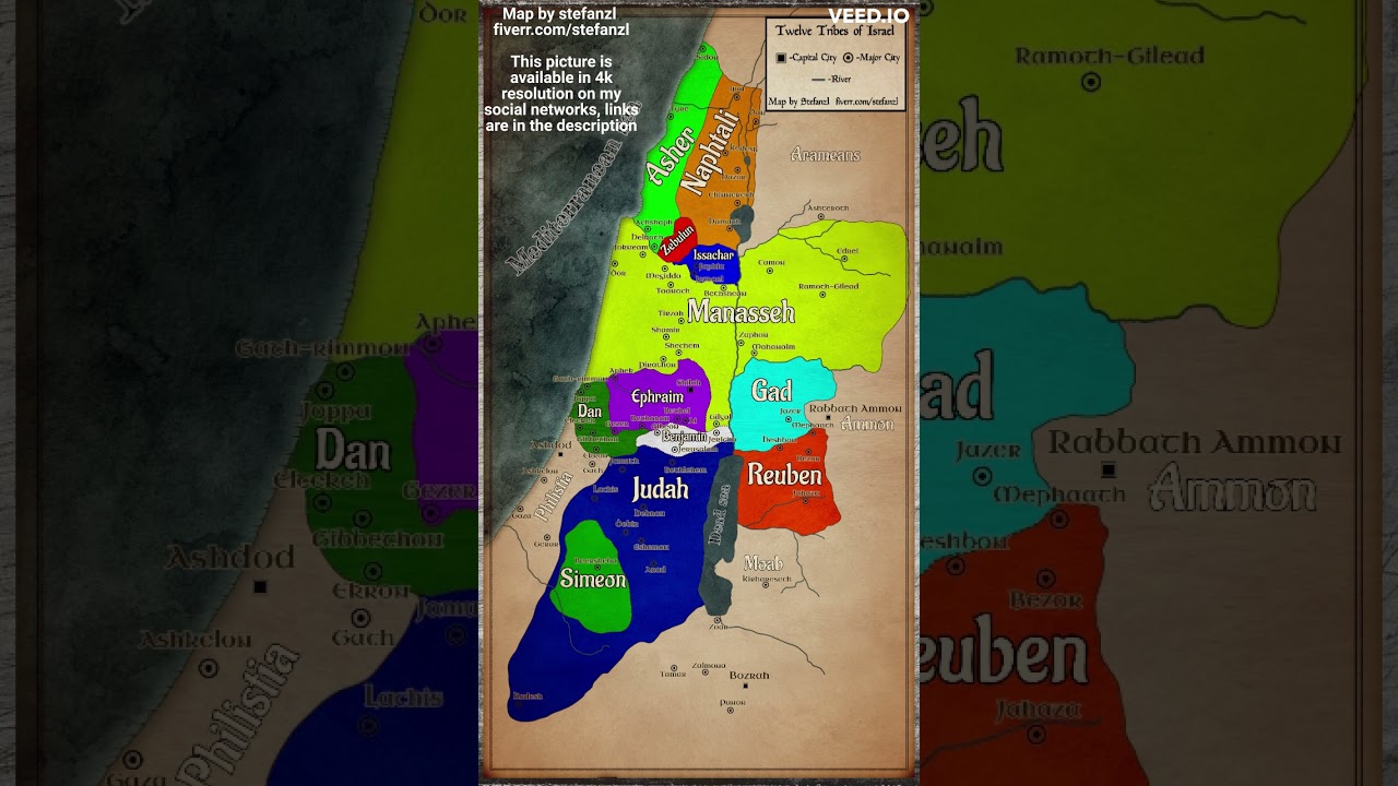 Division of the Promised Land to the 12 Tribes of Israel