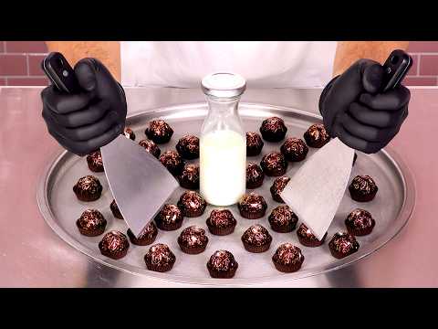 Massive Ferrero Rondnoir Ice Cream Rolls 🍫 | ASMR