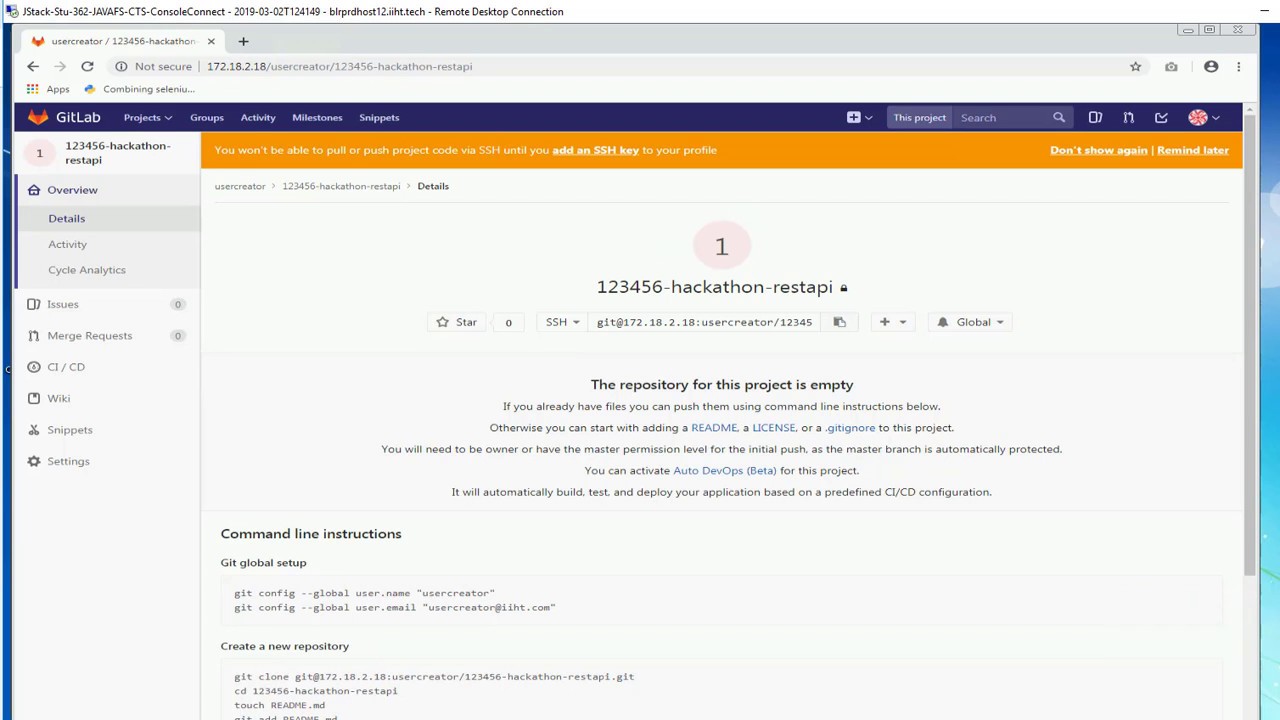03-Creating and adding user to project in GIT repository in Gitlab