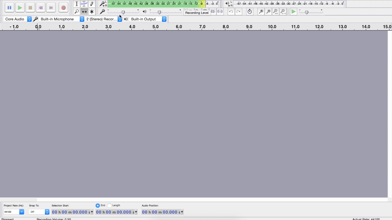 Toolbars Overview in Audacity