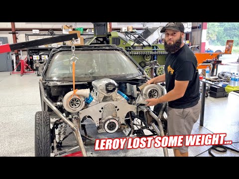 Finding a Location For Leroy's HUGE Turbos, and Cutting Off EVERYTHING We Don't Need!!!
