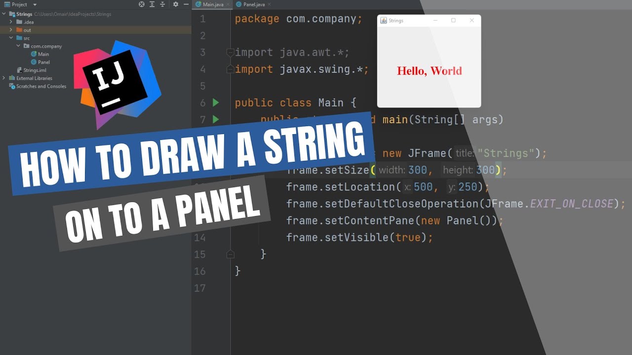 How to DRAW a STRING on to a PANEL in Java