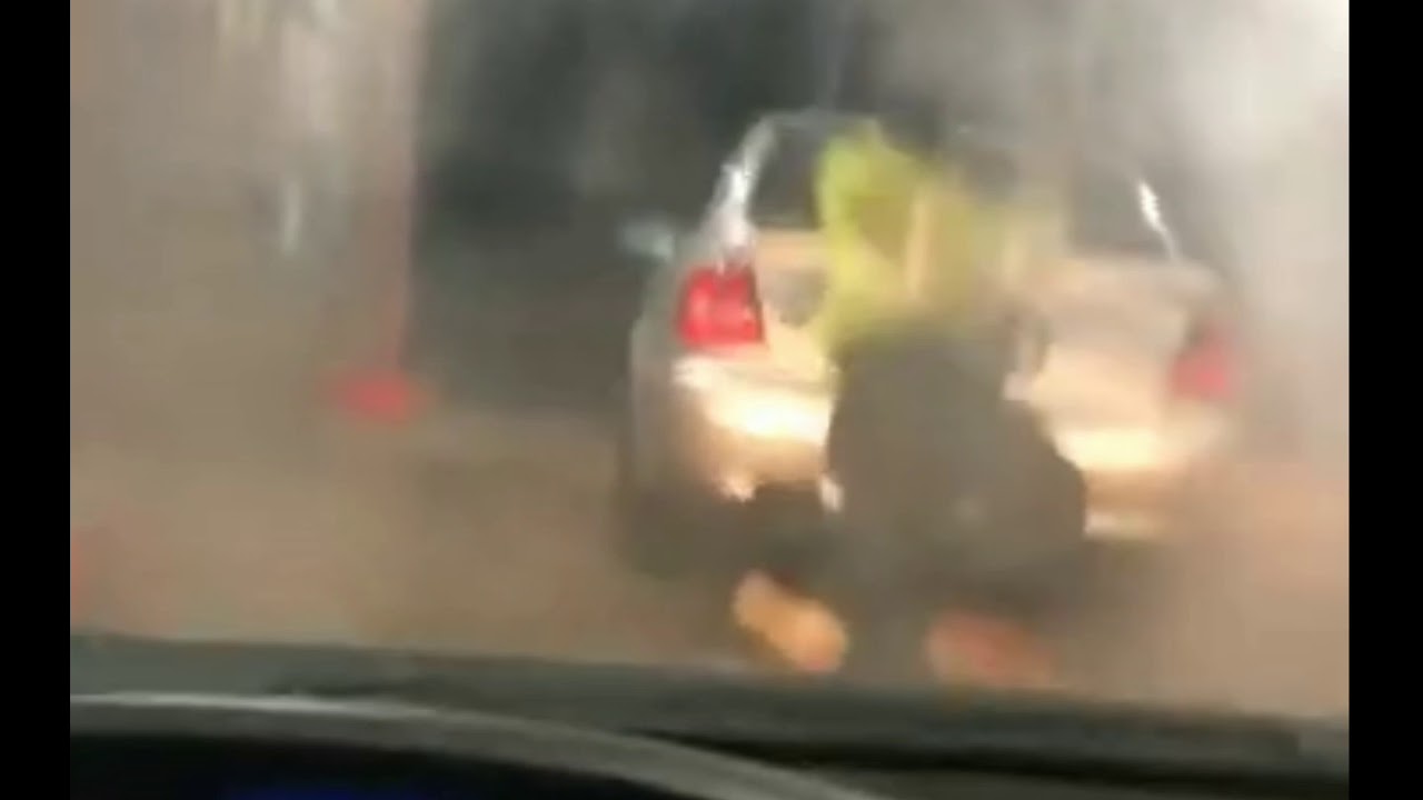 Car Wash Hose goes crazy ( with Star Wars Music )