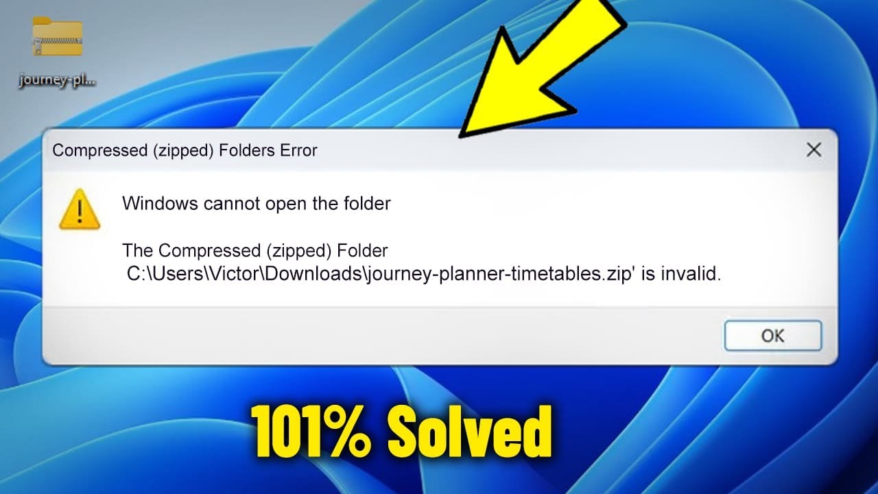The Compressed Zipped Folder is Invalid Error in Windows 11/10 - How To Fix Cannot Open Zip Folder ✅